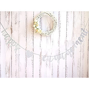 zxyxka Happy Engagement Banner, Candy/Dessert/Food/Ice Cream/Hotdog/Cupcakes/Popcorn/Drinks Table Decorations Sign for Home Party, Wedding/Engagement Party(Silver)