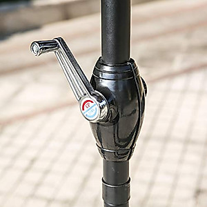 LOKATSE HOME Table Outdoor Market Patio Umbrella, 9 Feet Garden Umbrella with Crank, 6Ribs (Blue)