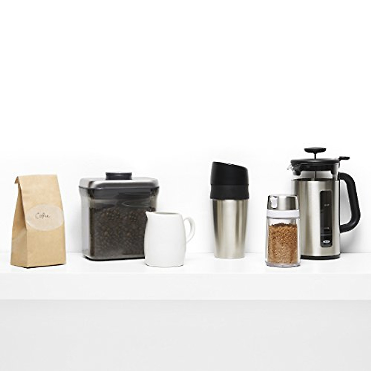 OXO Good Grips Airtight Coffee POP Container (1.5 Qt),Silver/Grey