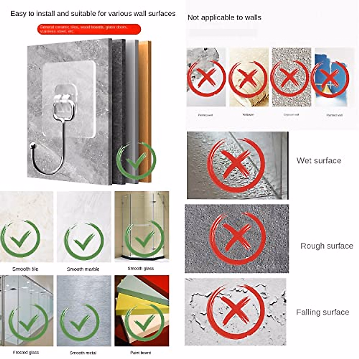 Large Adhesive Hooks For Hanging Heavy Duty(33lbsmax).Self Adhesive No Punching Waterproof And Rustproof No Races Stainless Steel Hook Multiple Uses For Bathroom Bedroom Kitchen And Outdoor. 15pack