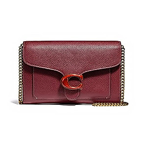 COACH Womens Tabby Chain Clutch Crossbody Bag (B4/Wine)