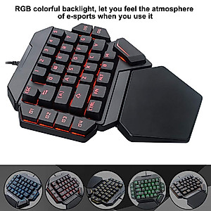 fasient Keyboard, Black Driver-Free One-Handed 35 Keys with Macro Definition Function Portable Gaming Keyboard, for Win 2000/Win XP/Win ME/Vista/Win7/Win8/WIN10