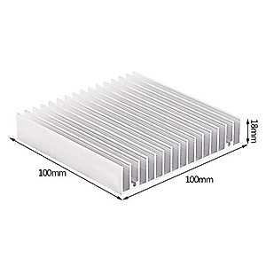 Aluminum Heat Sink Heatsink Module Cooler Cooling for Transistor Semiconductor Devices with 16 pcs Fins for Led Amplifier Transistor 3.93"(L) x 3.93"(W) x 0.7"(H) /100mm(L) x 100mm(W) x 18mm(H)