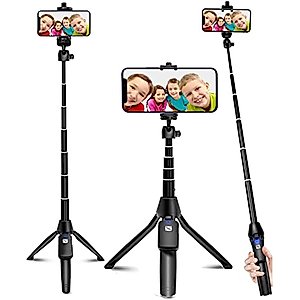 Selfie Stick, 40 inch Extendable Selfie Stick Tripod,Phone Tripod with Wireless Remote Shutter,Group Selfies/Live Streaming/Video Recording Compatible with All Cellphones