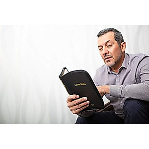 RVR60, Santa Biblia, Letra Grande, Tamaño Compacto, Leathersoft, Negro, Palabras de Jesús en Rojo (Spanish Edition)