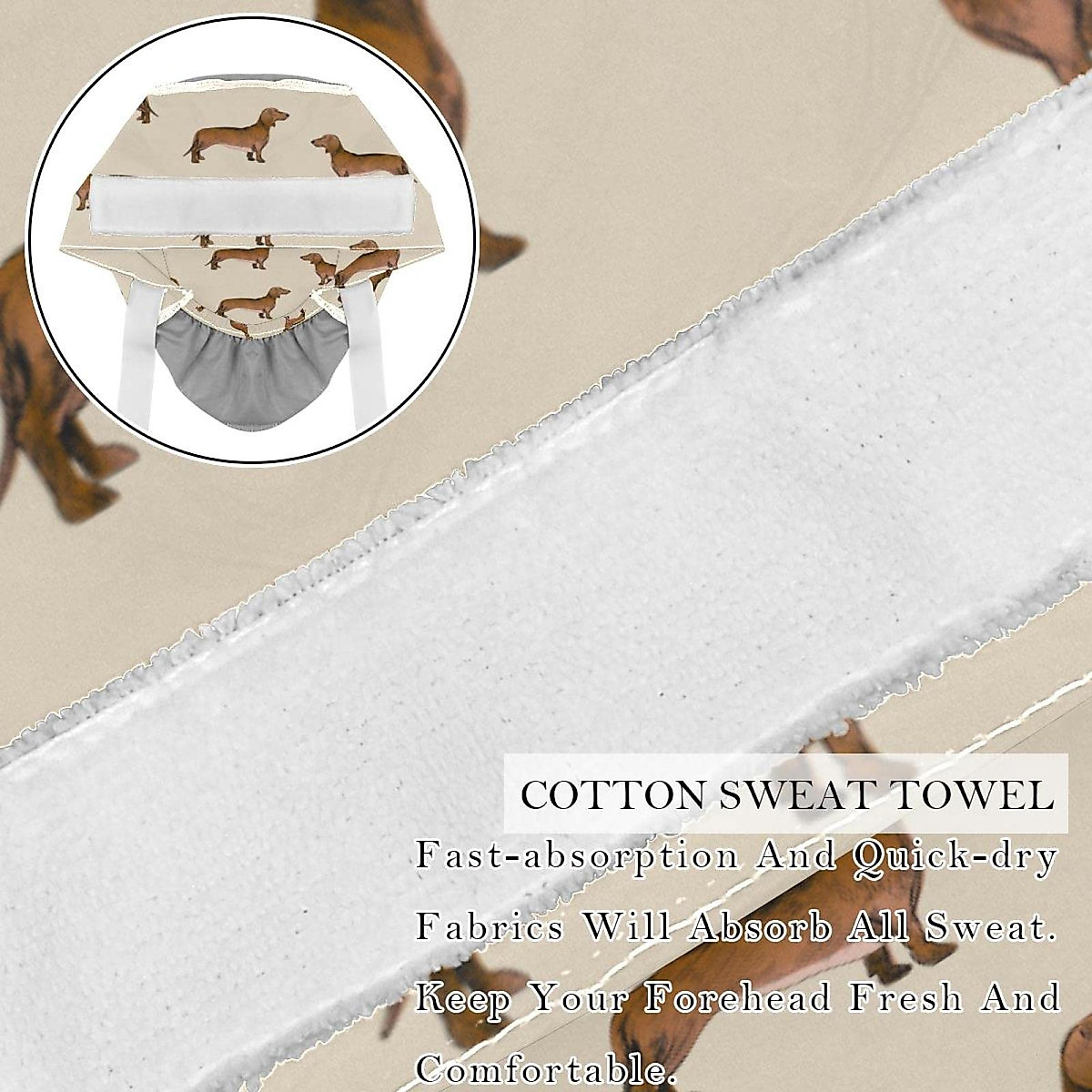 IROLSKDNFH 2 Pcs Working Cap with Button Cute Dachshund Dogs Adjustable Ponytail Pouch Hats for Women