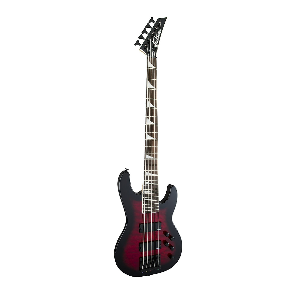 Jackson JS Series 5-String Concert Bass JS3VQ, Transparent Red Burst, Amaranth Fingerboard
