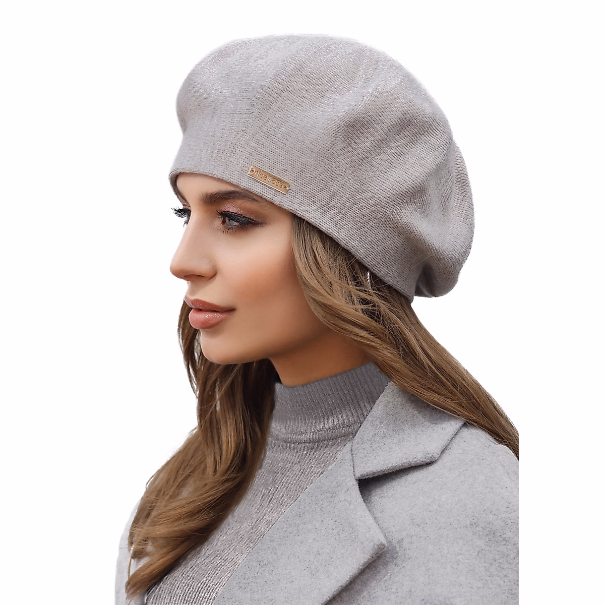 Braxton Tan - Warm Lined Wool Brown Knit Berets - French Paris Hat for Women