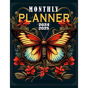 2024-2025 Monthly Planner: Stay on Top of Your Busy Schedule with Our Comprehensive Large Vintage Butterfly & Floral Two 2 Year Agenda Organizer Diary