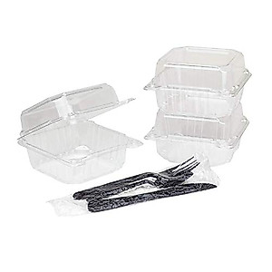 Karat FP-HC66PET-1C 6''X 6'' Pet Hinged Containers (Case of 500)