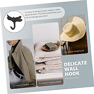 Cabilock Sturdy Iron Crafted Dragonfly Wall Hooks Multipurpose Coat and Hat Hanger Home Decor