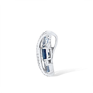 Santuzza 925 Sterling Silver Twisted Pendant Blue Spinel Cubic Zirconia Pendants for Women