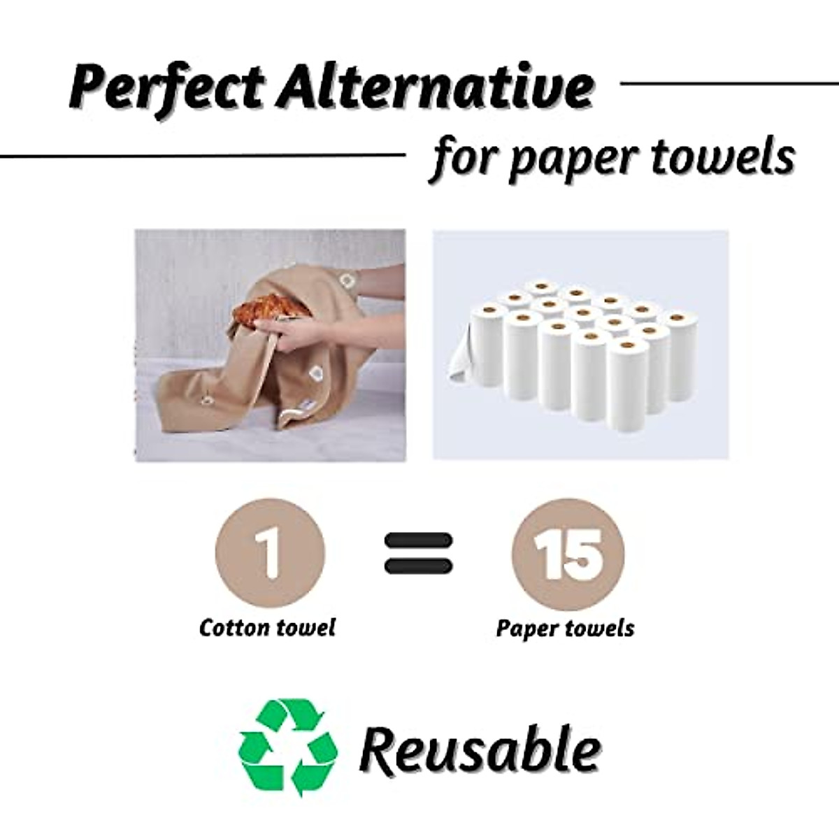 Folkulture Tea Towels or Kitchen Towels with Hanging Loop, 20 X 26 Inches Boho Dish Towels, 100% Cotton Modern Shibori Dish Towels, Flour Sack Hand Towel for Farmhouse Decor, Set of 3, Indie Sahara