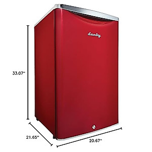 Danby Contemporary Classic DAR044A6LDB 4.4 Retro Fridge in Metallic Red cu. ft. (124 L) Capacity Compact All Refrigerator Featuring Danby’s Patented Design Energy Star Compliant