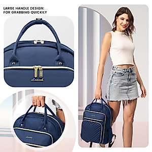 LOVEVOOK 15.6 Inch Laptop Backpack for Women,Fashion Work Travel Backpack,Waterproof Day Pack Purse for Teacher Nurse, Navy Blue.