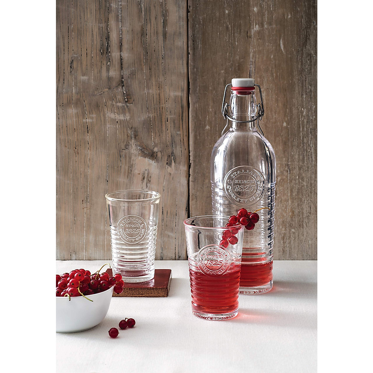 Bormioli Rocco Officina1825 Cooler Glass, Set of 4, 4 Count (Pack of 1), Clear