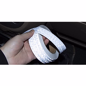 Starrey White Reflective Tape Self Adhesive Warning Tape 1IN x 75FT Outdoor Honeycomb Reflective Safety Tape-School Bus Stickers Conspicuity Solid Color Design