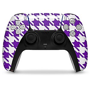 WraptorSkinz Skin Wrap compatible with Sony PS5 DualSense Controller Houndstooth Purple (CONTROLLER NOT INCLUDED)