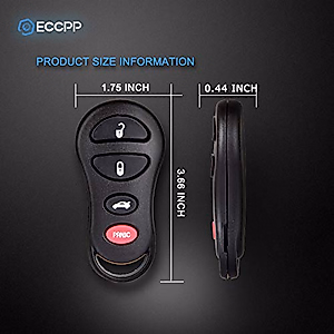 ECCPP for Jeep Liberty Keyless Entry Remote Key Fob for Jeep for Dodge Series GQ43VT17T (Pack of 2)