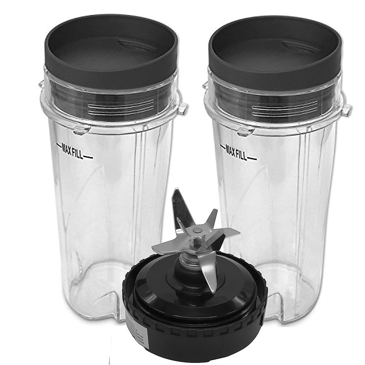 Replacement 16oz cup with lid and extractor blade,Compatible with Ninja Kitchen System Pulse Blender : BL200 30/ BL201 30/BL201C 30/BL203QBK 30 /BL203OCN 30/ BL203QB 30 (Bl210(cup with seal lid))