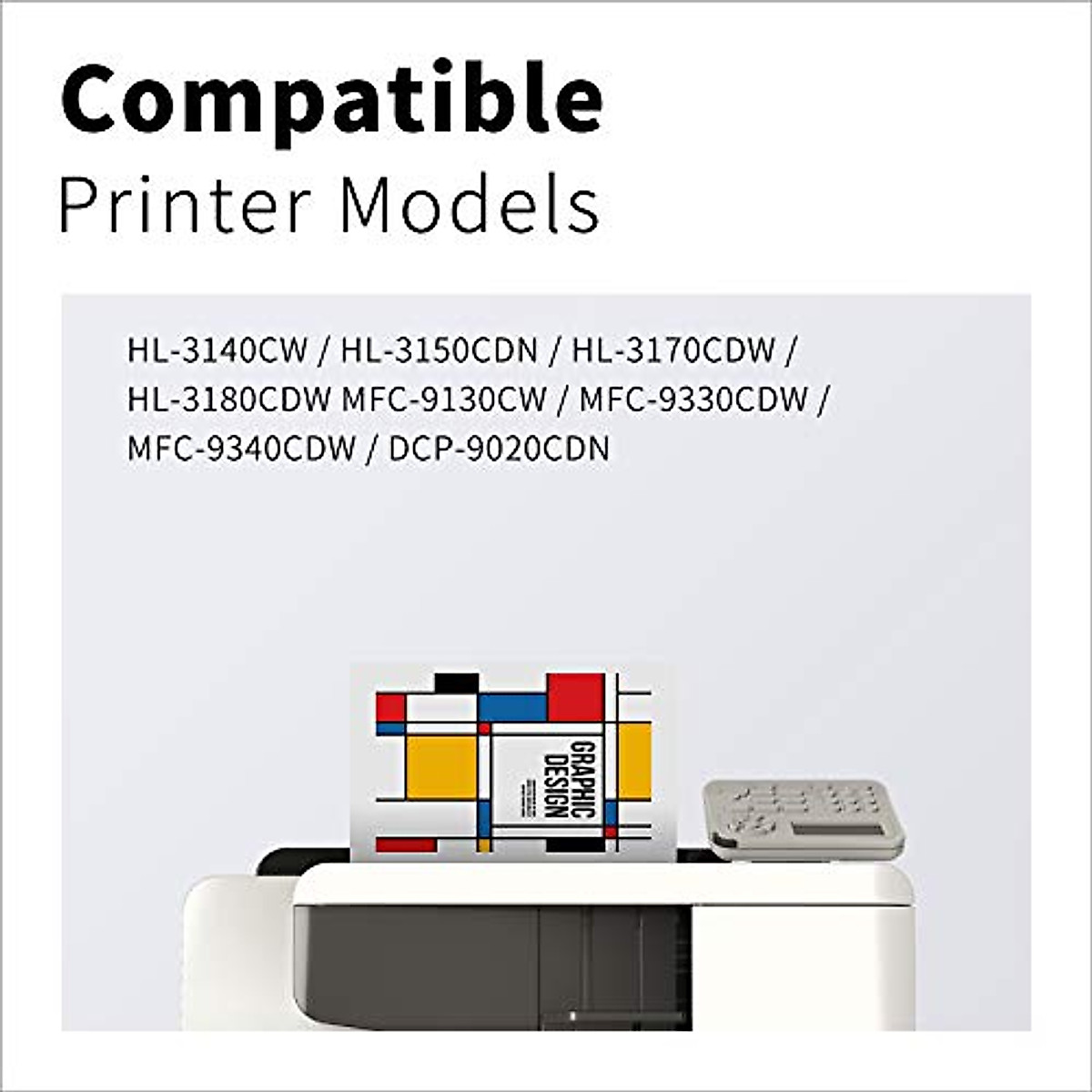 LemeroUexpect Compatible Toner Cartridge Replacement for Brother TN221 TN225 Toner Cartridge for HL-3170CDW HL-3140CW HL-3180CDW MFC-9130CW MFC-9340CDW MFC-9330CDW (Black Cyan Magenta Yellow, 5P)