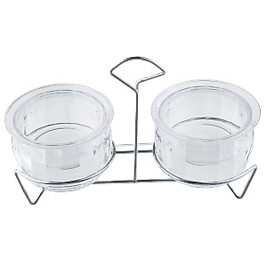Tablecraft Set with Rack, Polystyrene & Chrome Plated Metal, (2) 14oz, 14 oz, Chiller Dip Bowl (Set of 2)