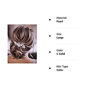 Gorais Bride Wedding Hair Vine Pearl Bridal Headpieces Leaf Hair Accessories for Women and Girls