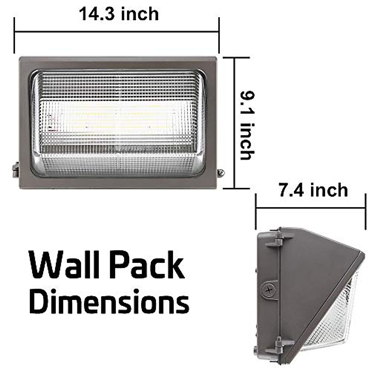 Konlite 100W LED Wall Pack Light 14500LM 145LM/W 5000K Daylight Dust to Dawn 0-10V Dimmable - ETL - 500W Equal