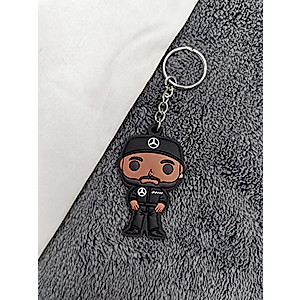 PolarAuto F1 Formula One Racing Key Chain Keychain Car Auto Compatible with Red Bull Mercedes Ferrari Team Fan Gift Accessory (Lewis Hamilton)