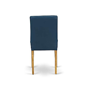 East West Furniture CAAB7-OAK-55 7Pc Rectangle 60" Dining Table And 6 Parson Chair With Oak Leg And Pu Leather Color Oasis, 7 Pieces