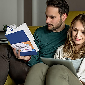 JUBTIC Address book with Alphabetical Tabs, Hardcover Password Keeper and Telephone Book Address Organizer for Contacts, Internet Login Address Log book Journal Notebook for Home or Office-Navy Blue