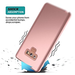 SURITCH Case for Samsung Galaxy Note 9,【Built in Screen Protector】【Support Wireless Charging】 Soft TPU Back Cover+PC Bumper Full Body Protective Case Shockproof for Note 9 Case 6.4"(Rose Gold)