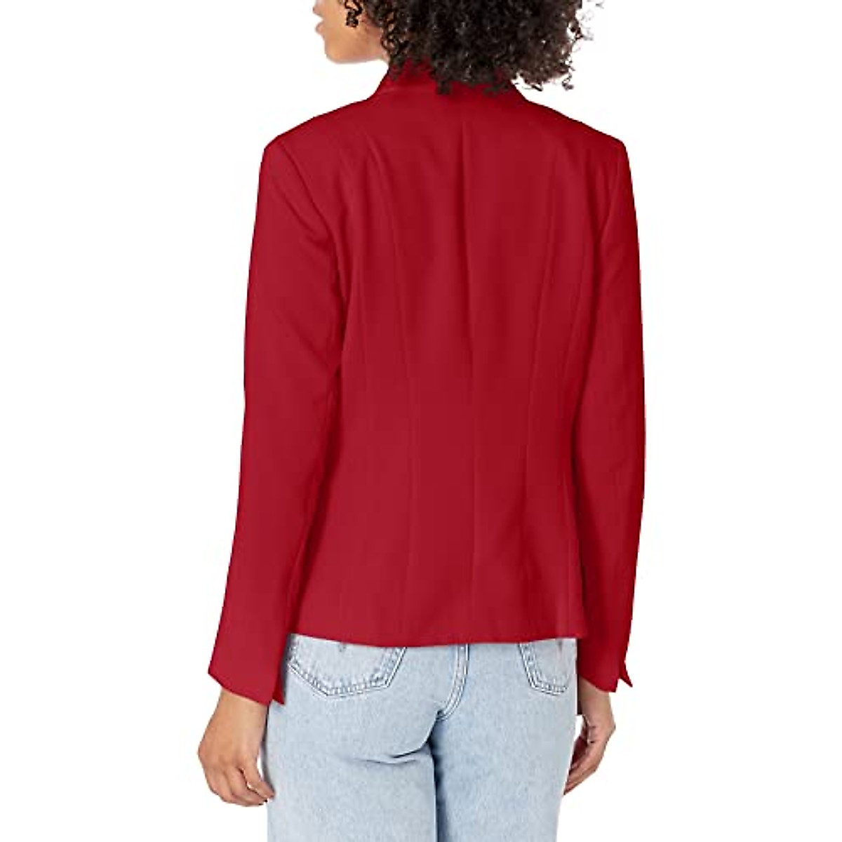 Kasper Women's Plus Size 1 Button Panel Seamed Jacket W/ 2 Slit, Crimson, 18