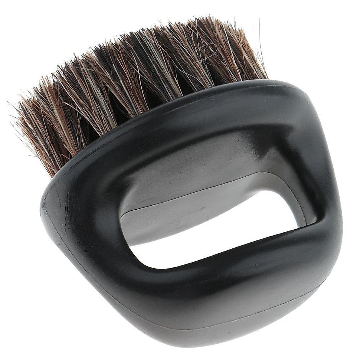MonkeyJack Salon Barber Wood Bristles Hair Beard Cleansing Grooming Brush Men's Mustache Shaping Comb - Black