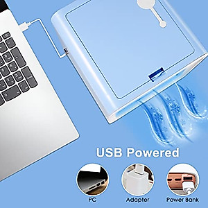 Portable Air Conditioner, USB Powered Personal Air Cooler, 3 Speeds Mini Fan Air Cooler apply to Learning Bedroom Office Home and Room