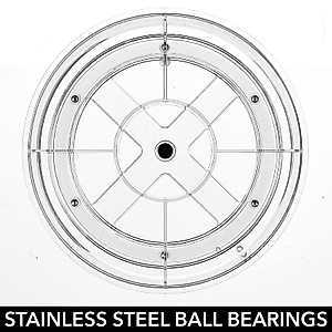 mDesign Lazy Susan Turntable Divided Plastic Spinner for Kitchen Pantry, Fridge, Cupboard, or Counter Organizing, Fully Rotating Organizer for Tea Bags, 9" Round - Lumiere Collection - Clear