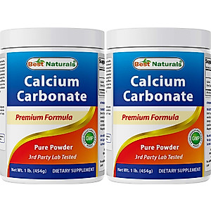 2 Pack - Best Naturals Calcium Carbonate Powder 1 Pound (Total 2 Pound) - Food Grade