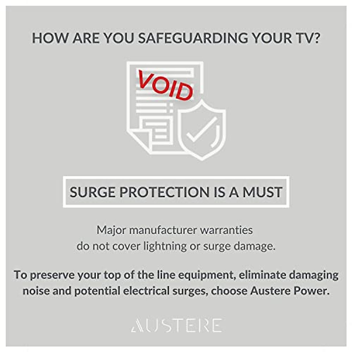 Austere V Series Surge Protector Power Strip, 8 Wide Outlets, 3 USB C and 2 USB A 2.4 amp Ports | 3000 Joules Heavy Duty, EMI/RFI Filtering, 5 Year Component Guarantee