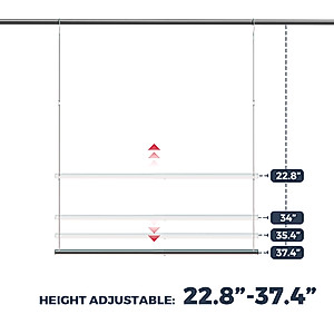 STO STO 1 Pack Closet Hanging Rod, Length and Height Adjustable Closet Rod, Space-saving Closet Extender Hanging Bar for Hanging Clothes, Chrome