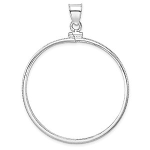 Sterling Silver 39.4 x 3.1mm 1 oz. Screw Top Coin Polished Bezel Pendant 39.4mm 3.1mm style QBP9