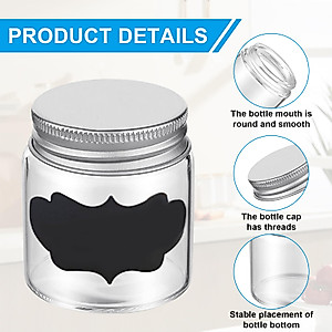 Voittozege 1.7oz Mini Mason Jars with Lids, 24 Pack Small Glass Bottles with Cap and 24 Pcs Labels, Round Clear Jars Food Container Mini Spice Jars for Jam, Honey, Wedding Shower Favors