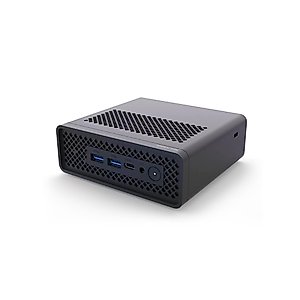 FEVM Mini Pc FN100 Mini Desktop Computer 12th Intel Alder Lake-N100(3.4GHz 18W TDP)4K@60Hz 3 Display, ALT Mode USB-C Port, Dual Nic(2.5G+1G), Windows 11 Pro, 8GB RAM+256GB NVME SSD, AX201 WIFI6, BT5.2