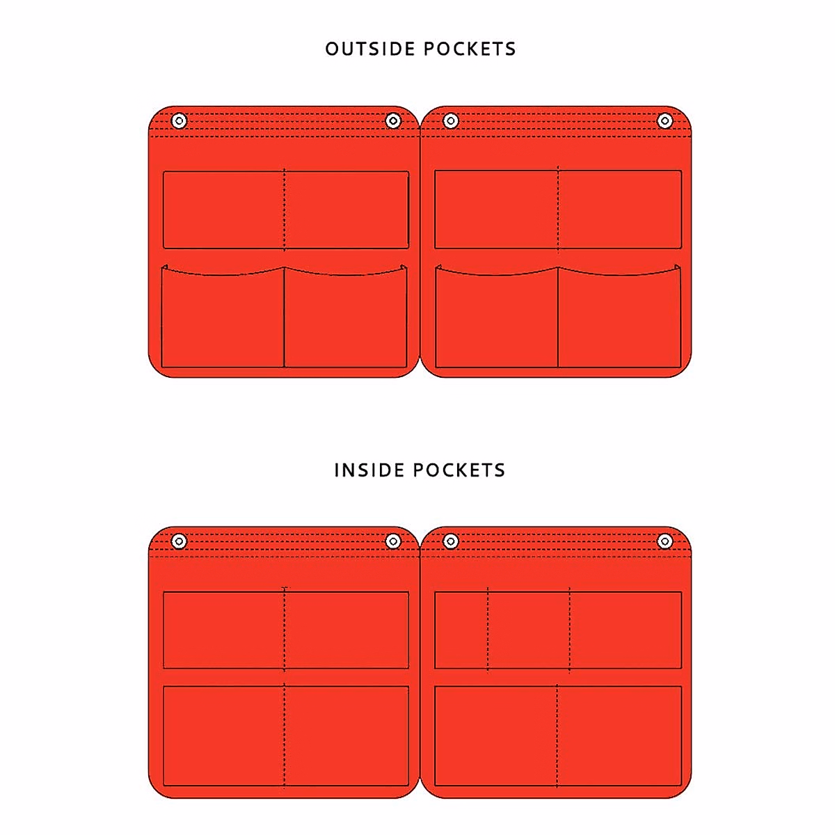 Vercord Extra Tall Felt Bag Organizer Vertical Height Design for Deep Tote and Backpack Bags Red