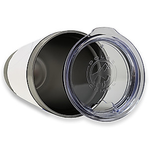 LaserGram 20oz Vacuum Insulated Tumbler Mug, Horseshoe with Horse, Personalized Engraving Included (Faux Leather, Volleyball Style)