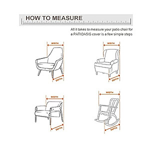 PATIOASIS Patio Chair Covers Set of 2 Heavy Duty Waterproof Lounge Deep Seat Covers Outdoor Lawn Patio Furniture Chair Cover 2 Pack Beige/Brown