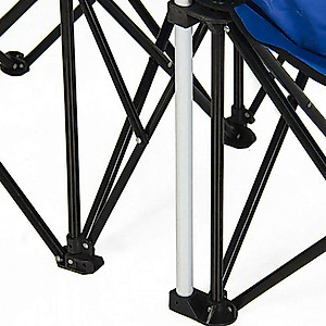 Double Folding Picnic Chairs with Umbrella Mini Table Beverage Holder Carrying Bag Table Cooler Beach Camping Chair for Beach Patio Pool Park Outdoor Portable Camping