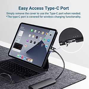 PITAKA iPad Pro 11 Inch Case, Magnetic Wireless-Like Charging Case for iPad Pro 11 Inch 2022/2021, Magic Keyboard Compatible Case Support Apple Pencil 2 Charging, 1500D Aramid Fiber Made, Black/Grey