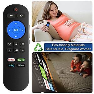 Universal for Roku TV Remote, Replacement for Hisense, TCL, Sharp Roku TV Remote, Remote Control Replacement for Roku TV with Netflix, Sling, Hulu, Now Button and Battery