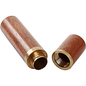 Generic Wooden Needle Case Leather Stitching Needles Holder Hand Sewing Needles Storage Tube for Storing Handmade Sewing Embroidery Needle Accessories