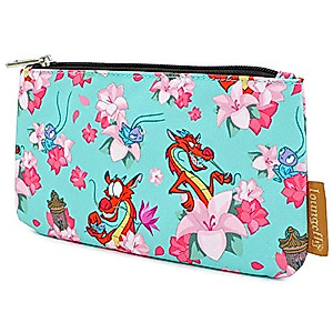 Loungefly Mulan Mushu & Crickie Nylon AOP Coin/Cosmetic Pouch